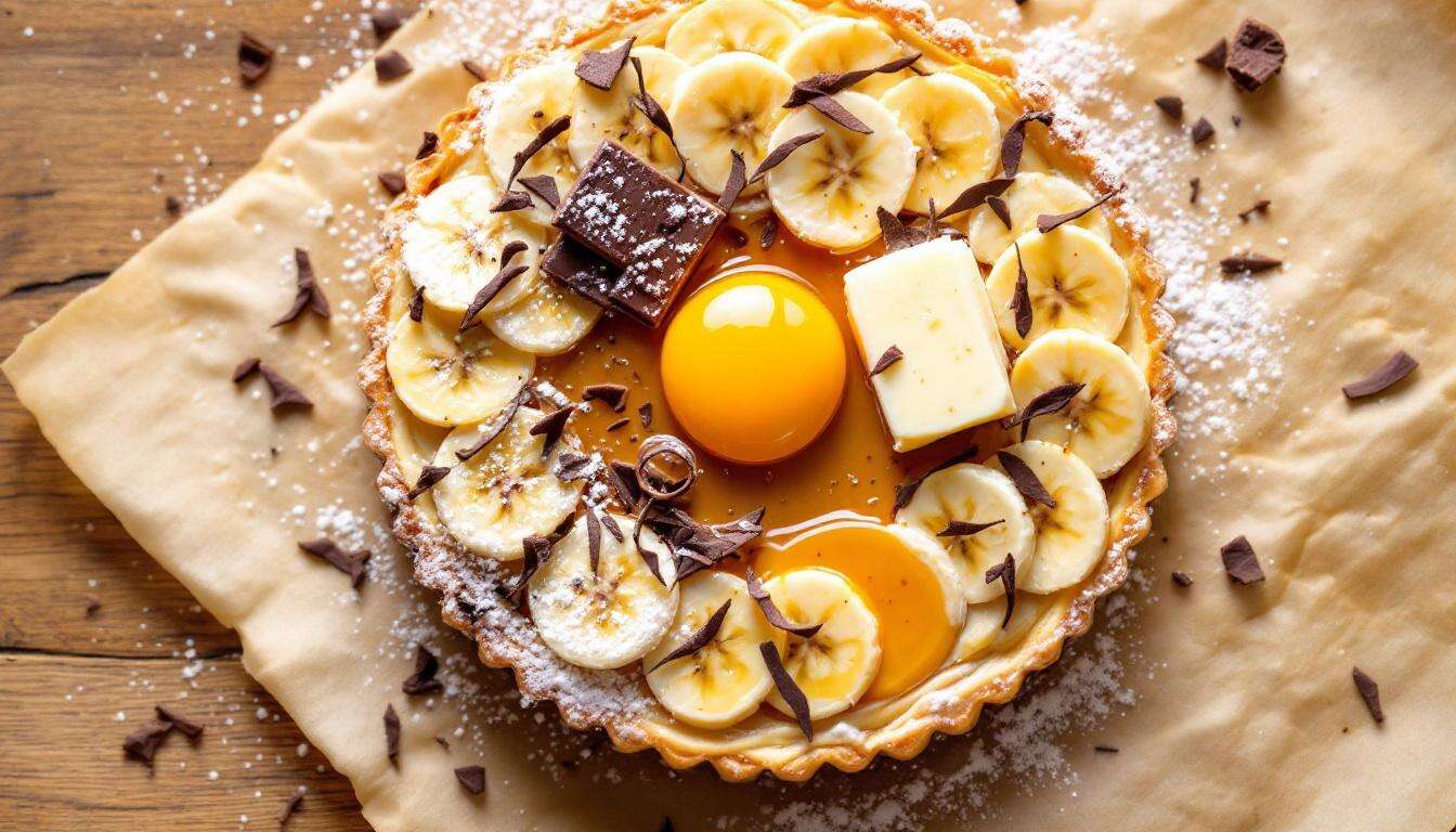 Tarte banane chocolat sur pâte feuilletée : fondante, croustillante et ...